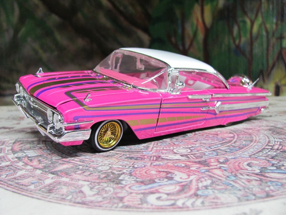 Jada 1/24 Pink Slips 60 Chevrolet Impala Lowrider Pink Gold 1 Of A Kind ...