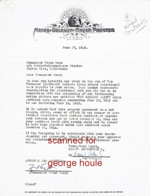 FRANK WEAD - DOCUMENT - SIGNED - HOODLUM SAINT - U.S. NAVY - AVIATION ...