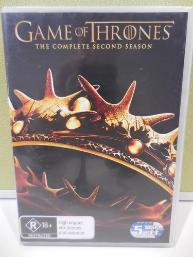 GAME OF THRONES, THE COMPLETE SECOND SEASON. DVD. 5 DISC SET. (B18 ...