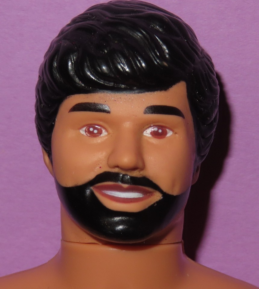 Barbie Ken Clone Fake Boyfriend Doll with Black Hair and Beard Vintage ...
