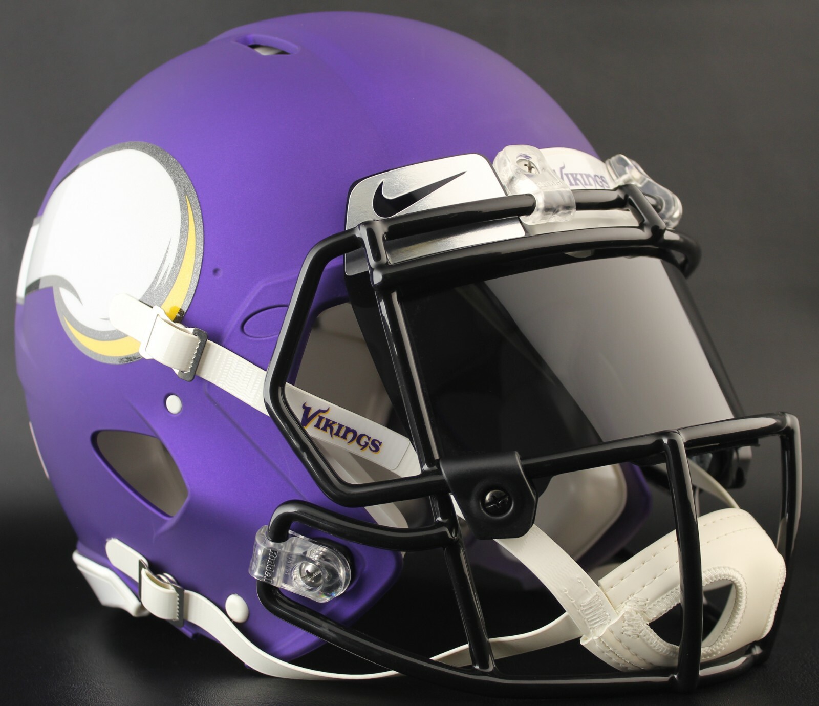MINNESOTA VIKINGS NFL Football Helmet with Nike BLACK Visor / Eye ...