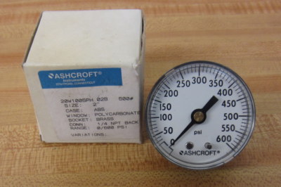 Ashcroft 25W1005PH-02B-600 Gauge 25W1005PH02B600 (Pack of 3) | eBay