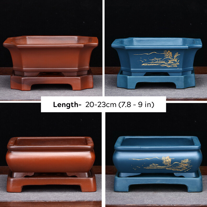 Large Rectangular Bonsai Pot W Tray High-grade Classic Chinese Purple ...