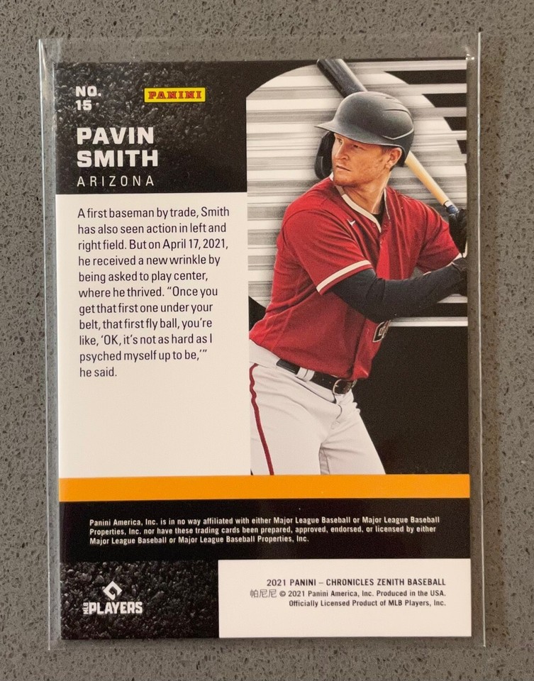 2021 Panini Chronicles Zenith Baseball #15 Pavin Smith RC Rookie ...