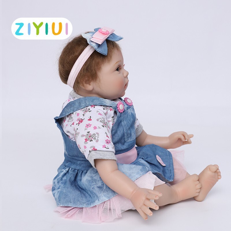 55CM Reborn Baby Puppe Lebensecht Handgefertigt Weich Silikon-Vinyl ...