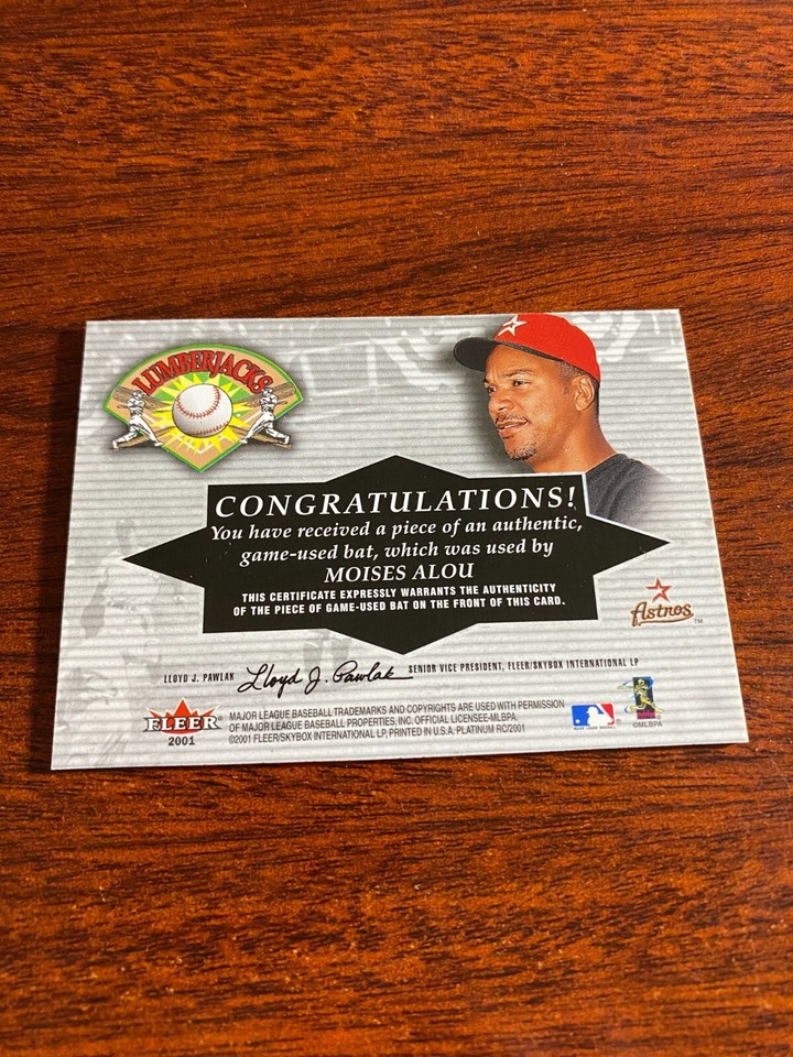 2001 Fleer Lumberjacks Bat Patch Moises Alou | eBay