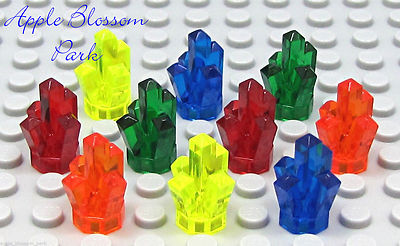 NEW Lego Lot/10 ROCK CRYSTALS Jewels Trans Green Orange Red Blue ...