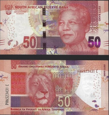 SOUTH AFRICA 50 Rand 2015, P-140b Sign: Kganyago, UNC Banknote, African ...