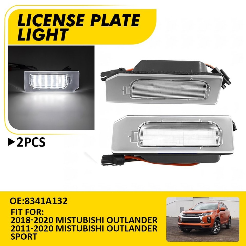 Full LED License Plate Lamps Tag Lights Pair For 2011-2020 Outlander ...
