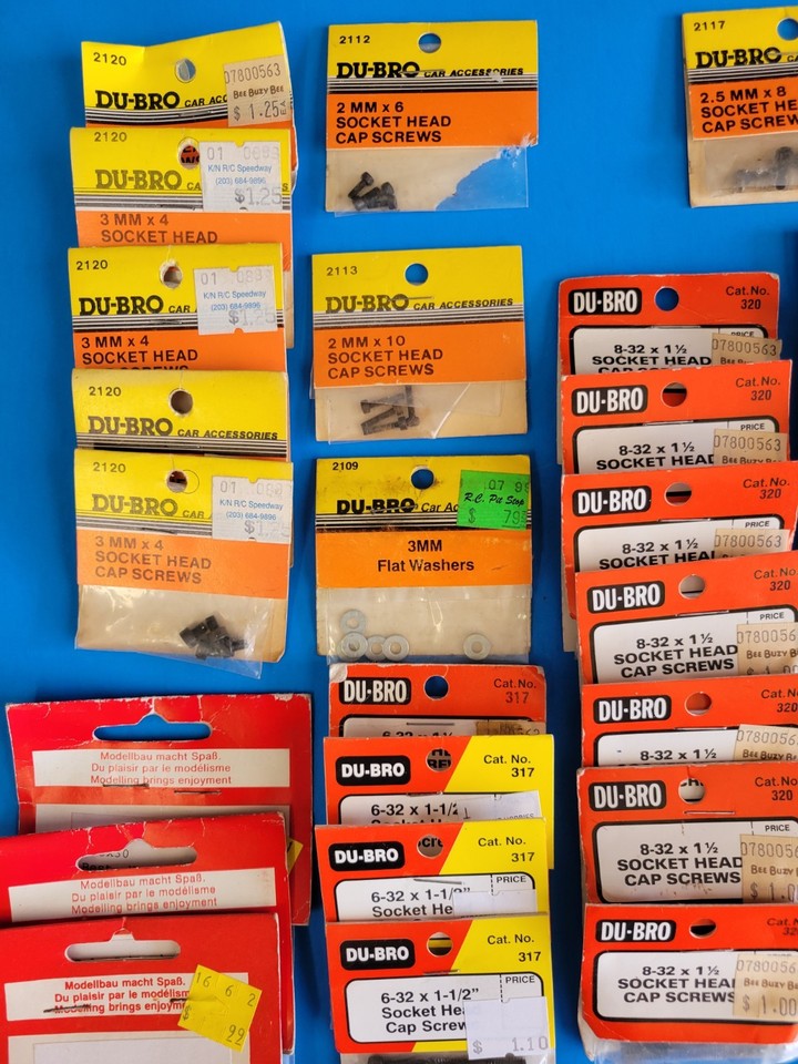 RC Airplane Misc. Parts Lot (77) Pieces Du-Bro Hardware Carl Goldberg ...