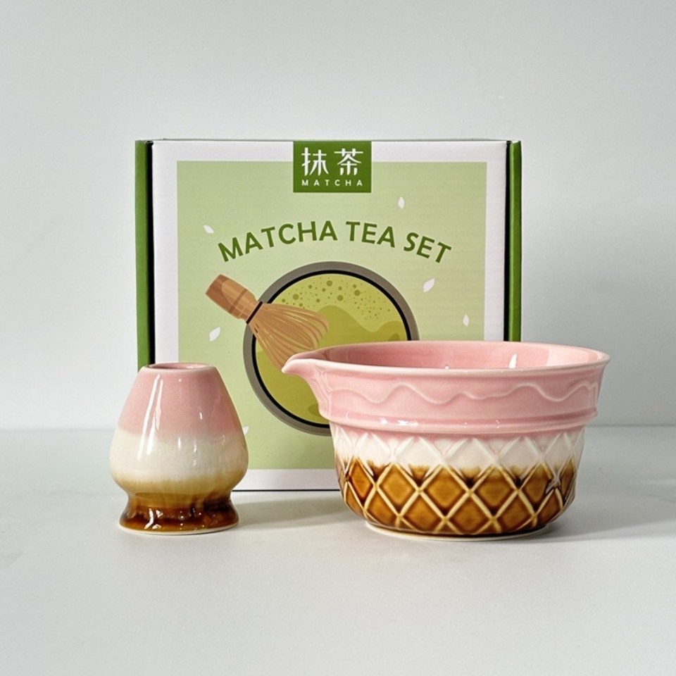2/5/8PCS Ceramic Matcha Bowl Ice Cream Matcha Whisk Holder Tea Lovers ...