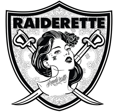 Raiderette Bandana pattern shield, Las Vegas Raider Female football fan ...