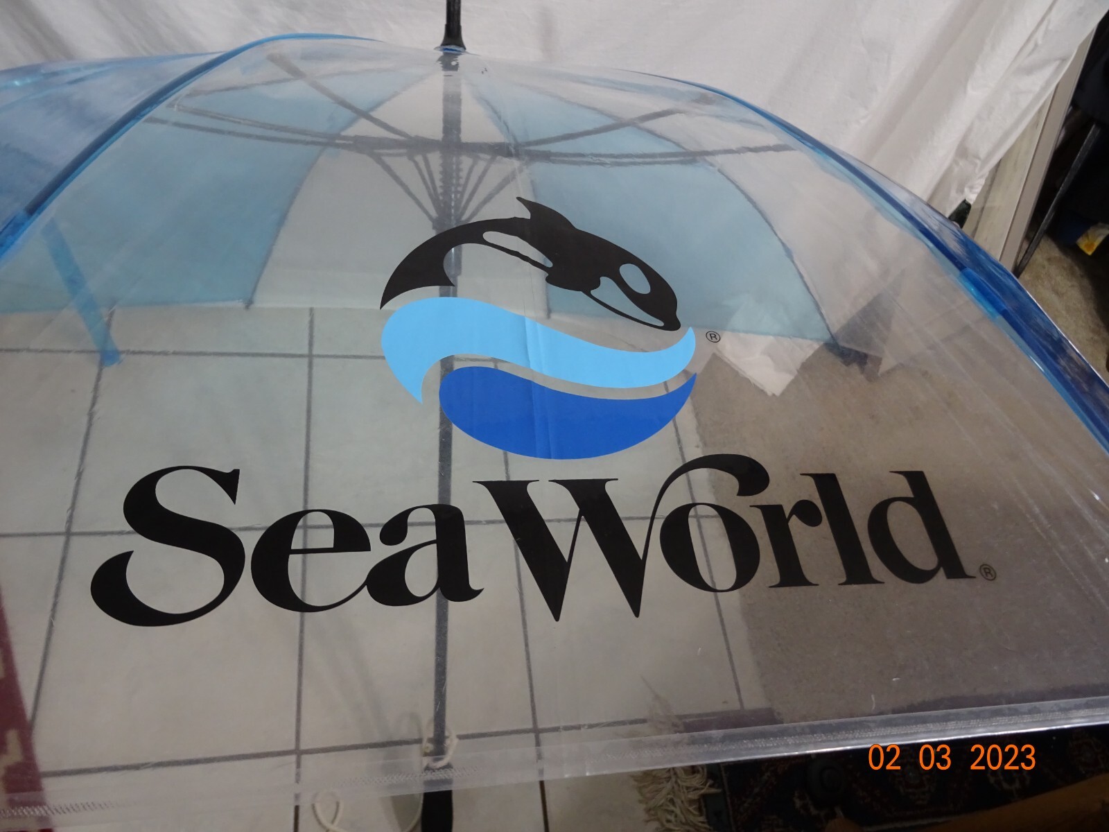 Sea World Shamu Logo See Thru Clear Blue Golf Umbrella 50" | eBay