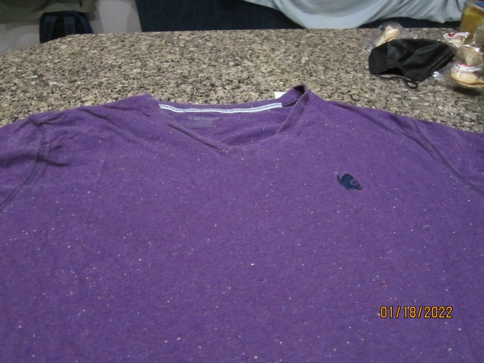 Express V-Neck T-Shirt - Purple - 2XL | eBay