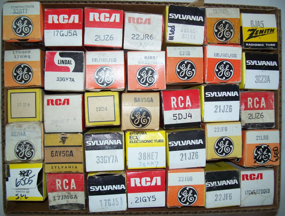 Lot of (70) tubes in boxes,mostly NOS,collection,ham radio,amp ...