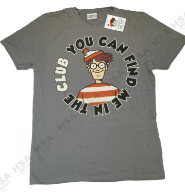 Mens Where's Wally T-shirt Small Grey Theme Party Summer Holiday | eBay UK
