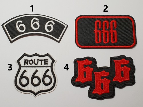 Choice of 4 Quality Iron/Sew on 666 Biker patches El Diablo route ...