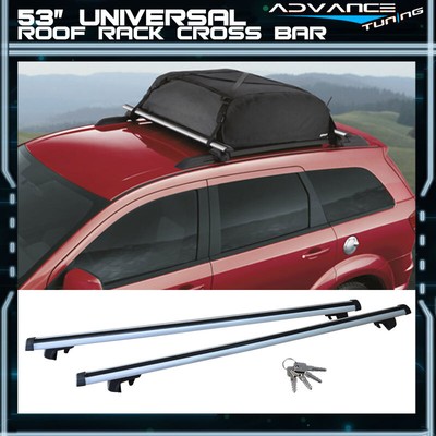 53" Universal Aluminum Top Roof Rack Cross Bar W/ Adjustable Clamps For ...