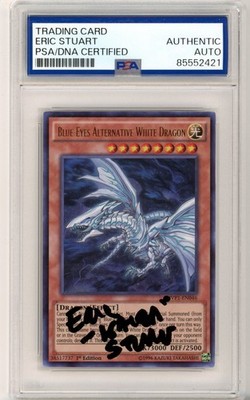 PSA Eric Stuart Signed Blue-Eyes Alternative White Dragon MVP1-EN046 Yu ...