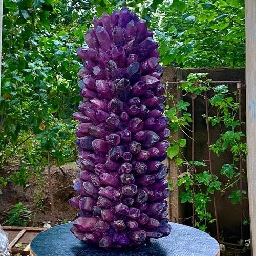 34.6LB New find purple phantom quartz crystal cluster mineral sample | eBay