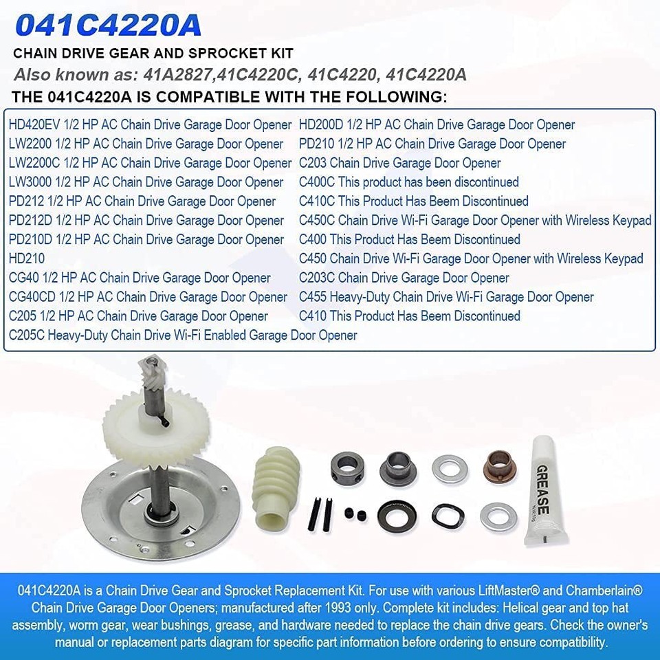 Gear Sprocket Kit For Liftmaster 41A5021 41A4252 41A5483 Chamberlain ...