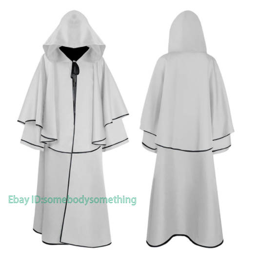 Men Hooded Wizard Cloak Robe Cloak Medieval Retro 5 Colors | eBay