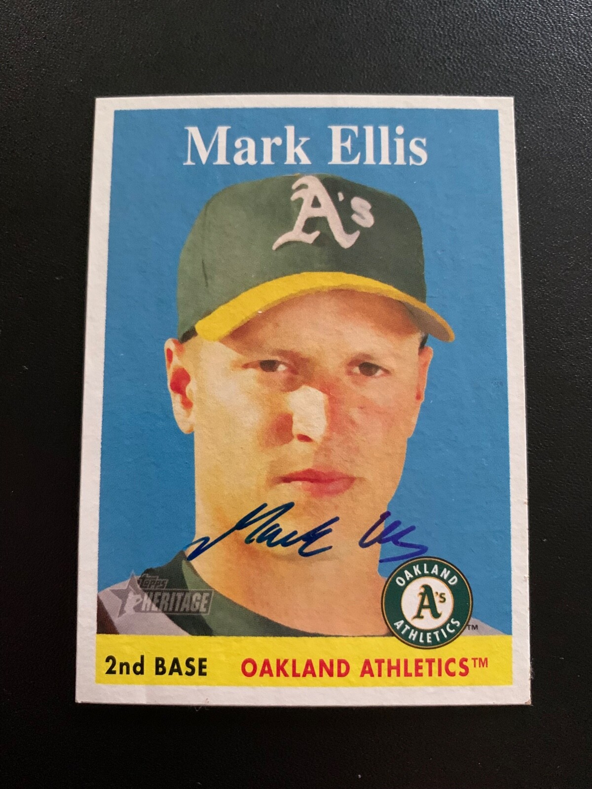 Mark Ellis Signed 2007 Topps Heritage Card Oakland Athletics A's ...
