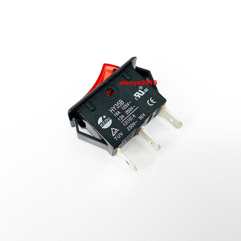 1 PCS KEDU HY35B Power On Off Rocker Switch 3 Pins 16A 125VAC 12A ...