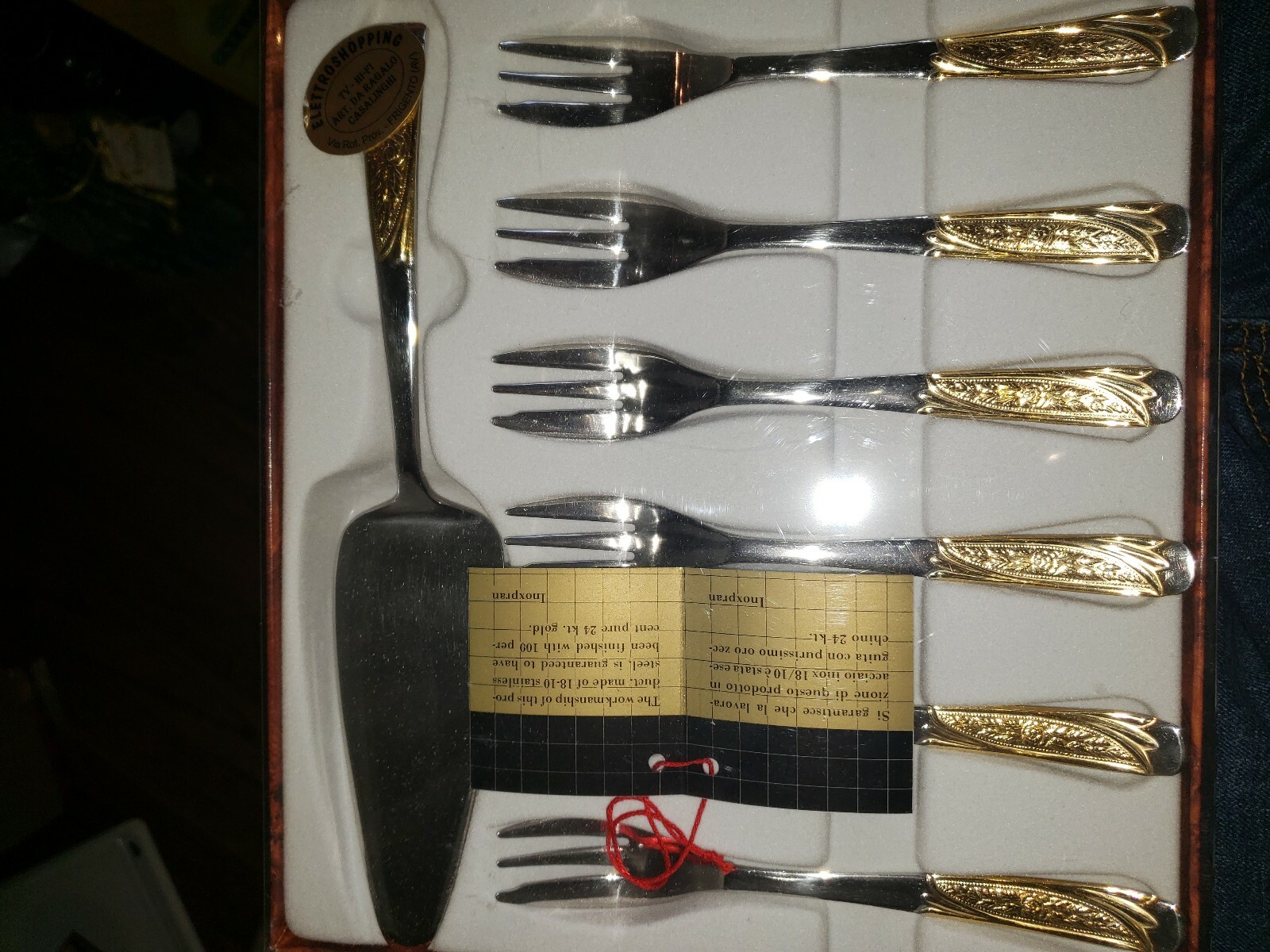 Cake Silverware set By Inoxpran 24k Gold Brand new Never Used Made in ...