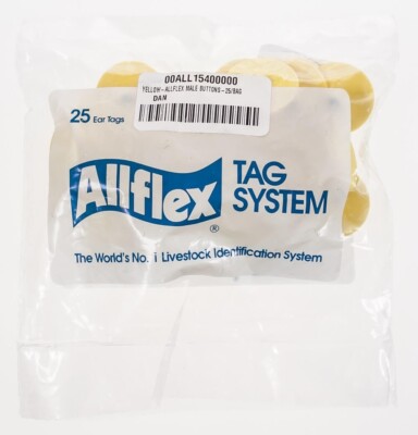 Allflex Global Small Male Buttons, Yellow, 25 ct | eBay