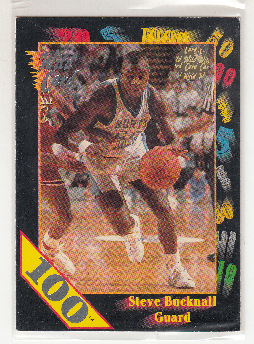 STEVE BUCKNALL 1991-92 Wild Card NCAA 100 Stripe Parallel #31 UNC Mint ...