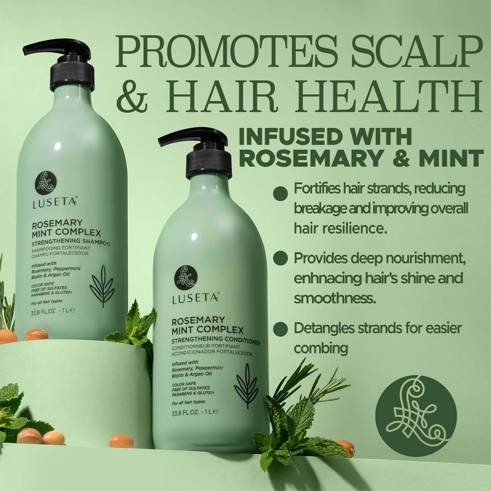 Luseta Rosemary Mint Strengthening Shampoo and Conditioner Set Nourish ...