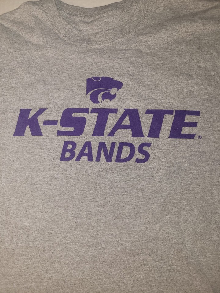 Kansas State K-State Wildcats Bands T-Shirt Adult Small Light Gray | eBay