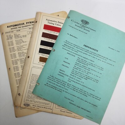 Vtg DuPont Pyralux 1930s Auto Car Color Numbers 1936 1937 1938 Dulux ...