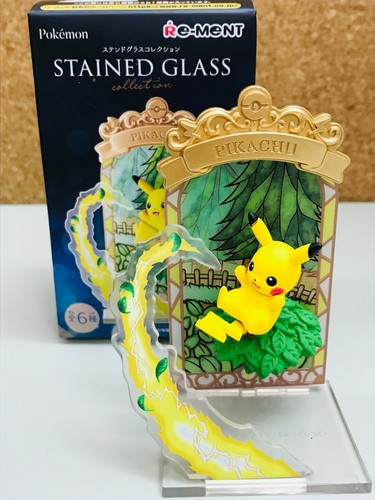 Re-Ment Pokemon Stained Glass [#1 Pikachu] Nintendo Japan Game Figures ...