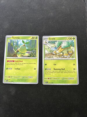 Pokémon - Turtwig + Grotle - 010, 011/162 - Evolutionary Line - NM | eBay