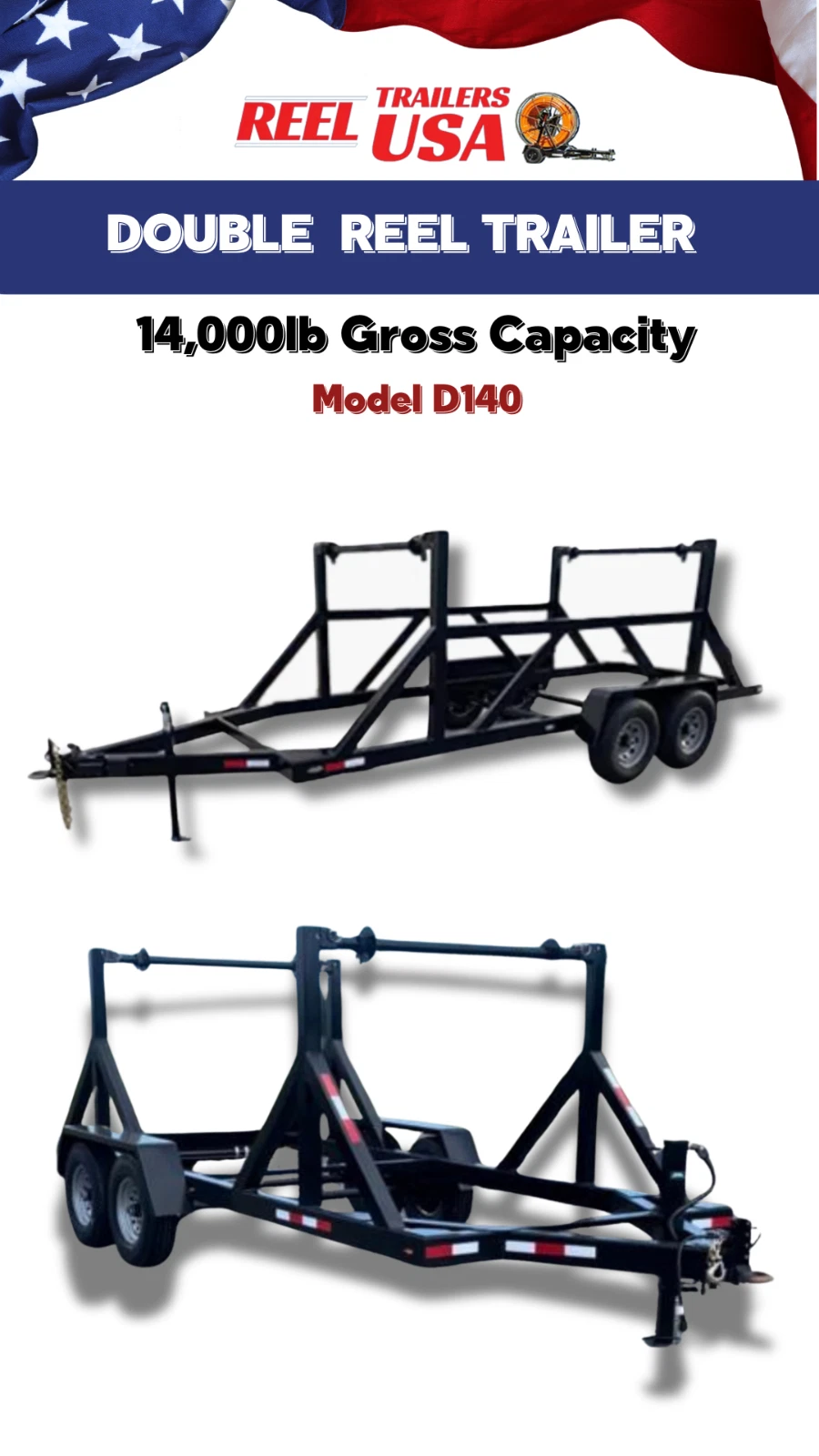Double Cable Trailer / Double Reel trailer / Double Pipe Trailer. | eBay