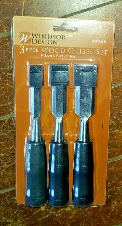 3pc. Wood Chisel Set with Extended Shaft Handles: 1/2", 3/4", 1" ~ Model #69544 | eBay