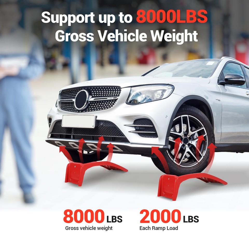 Heavy Car Ramps Set 8000lbs Auto Ramp Solid Steel Ramps 36"L x 13"W X11 ...