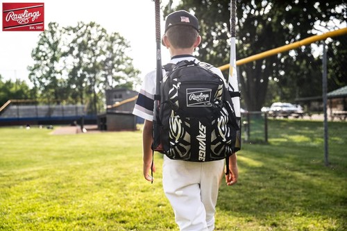 Rawlings | SAVAGE Backpack Equipment Bag | T-Ball/Youth Black / Scarlet ...