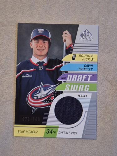 2024-25 UD SP Game Used GAVIN BRINDLEY Draft Day Swag SSP #'d/100 | eBay