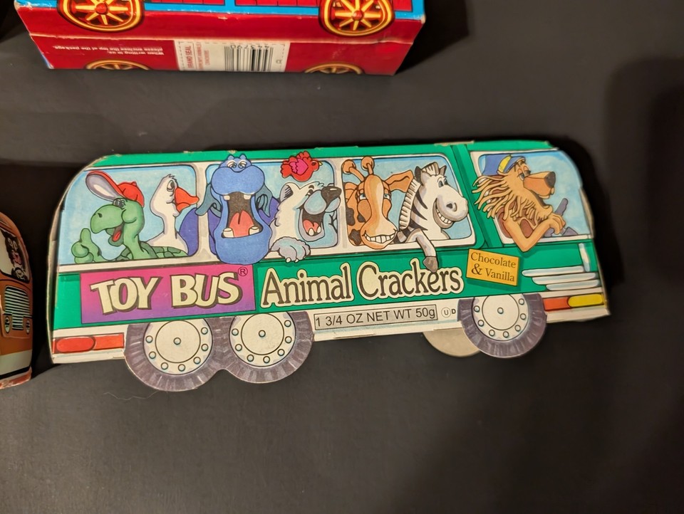 🔥 VINTAGE ANIMAL CRACKER BOXES NABISCO BARNUM TOY BUS BRIGHT COLORS ...