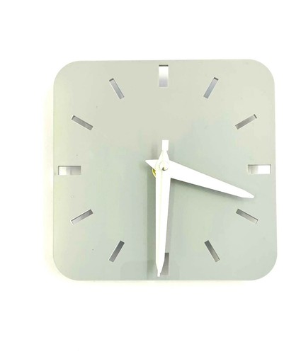 Small Acrylic Square Light Grey Wall Clock With White Hands | eBay UK