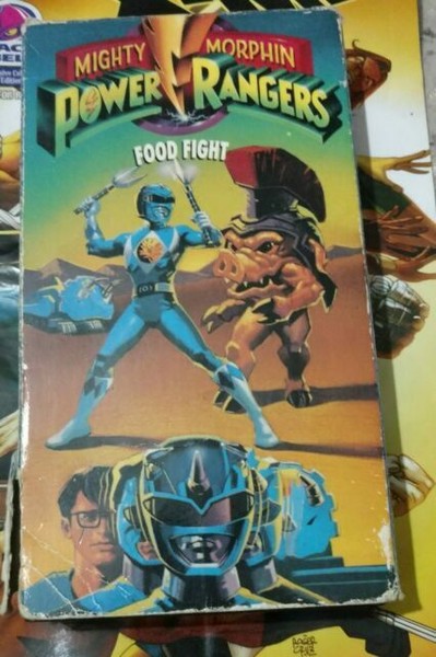MMPR Mighty Morphin Power Rangers Blue Ranger Food Fight VHS 1993 ...