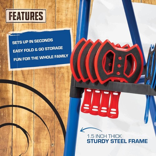 EastPoint Deluxe Steel Frame Axe Throw Target Game Set - Steel Frame ...