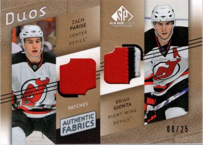 2008-09 SP Game Used Duo Patches #AF2GP Brian Gionta Zach Parise Jersey ...