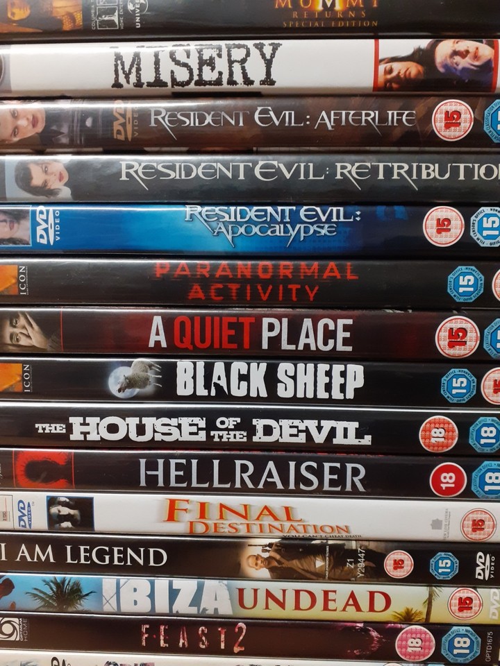 Big Job Lot Horror DVD Bundle (102 Films + 2 Series) Saw 1-6, Stephen ...