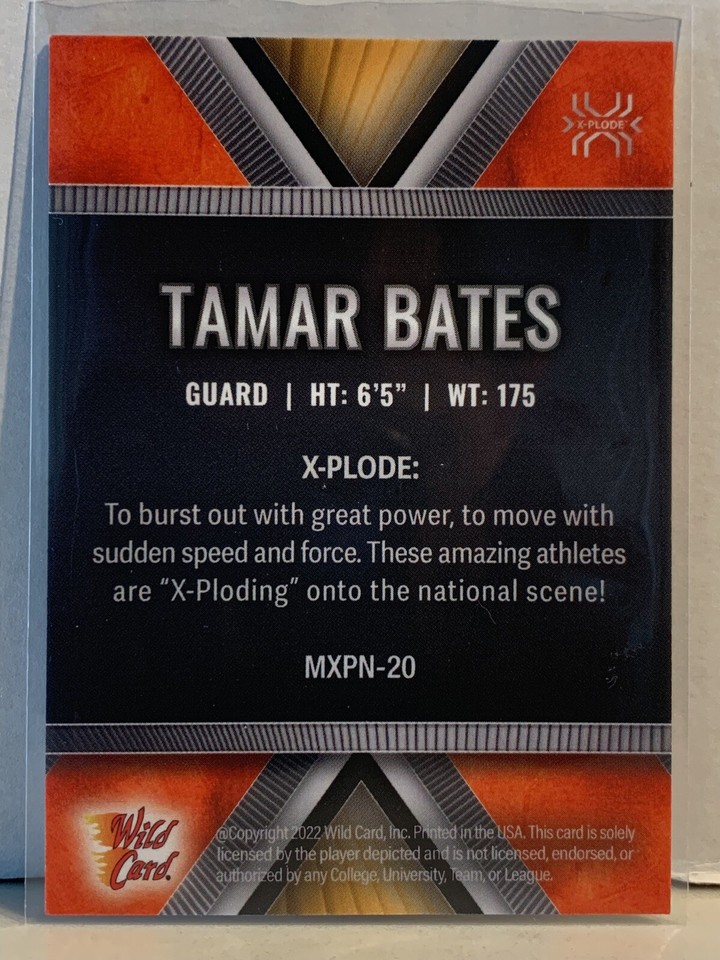 2022 Wild Card Matte Tamar Bates X-Plode Red /25 National VIP Exclusive ...