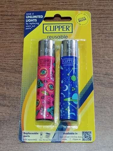 2 Pack- Clipper Reusable Lighters - Fortuna World 3 | eBay