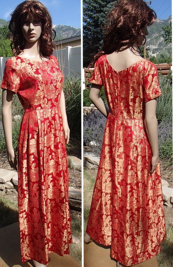 vtg 50's handmade PROM dress formal ball party gown r… - Gem